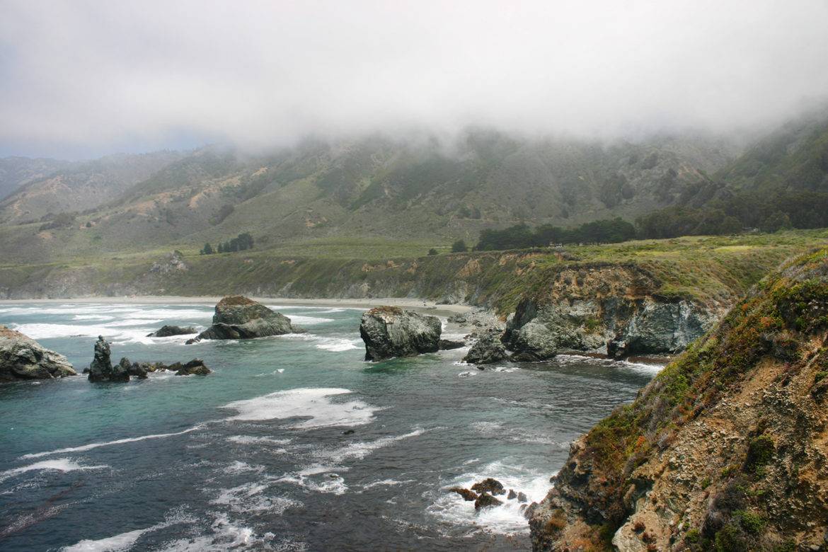 Jade Cove in Big Sur is known for its jade-hued cove overlooking the ocean