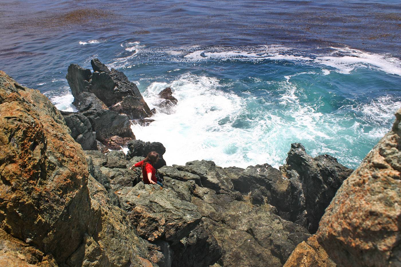 Jade Cove in Big Sur is known for its jade-hued cove overlooking the ocean